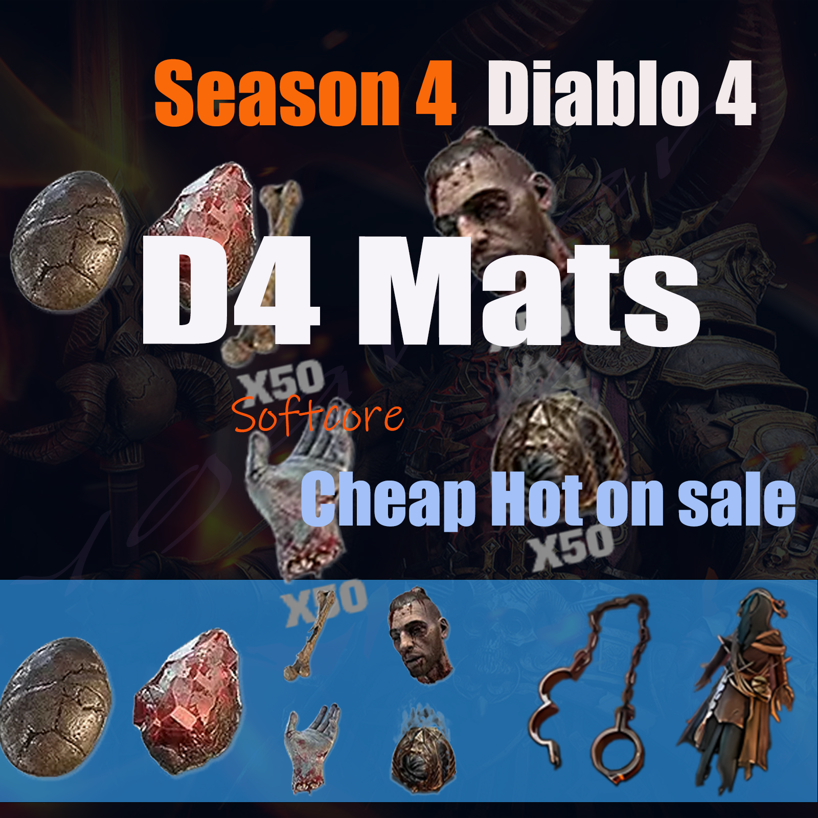 D4 MATS Diablo 4 Duriel Boss SEASON4 D4 item Ticket Stygian Stone Andariel